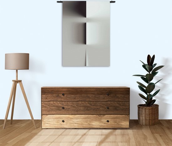 Mezo Wandkleed Abstract Witte Kunst Rechthoek Verticaal XXL (250 X 180 ...