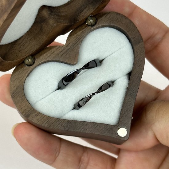 CouplesPicks Zwarte Ringen - Gedraaid Zilver Design - Stijlvol en ...