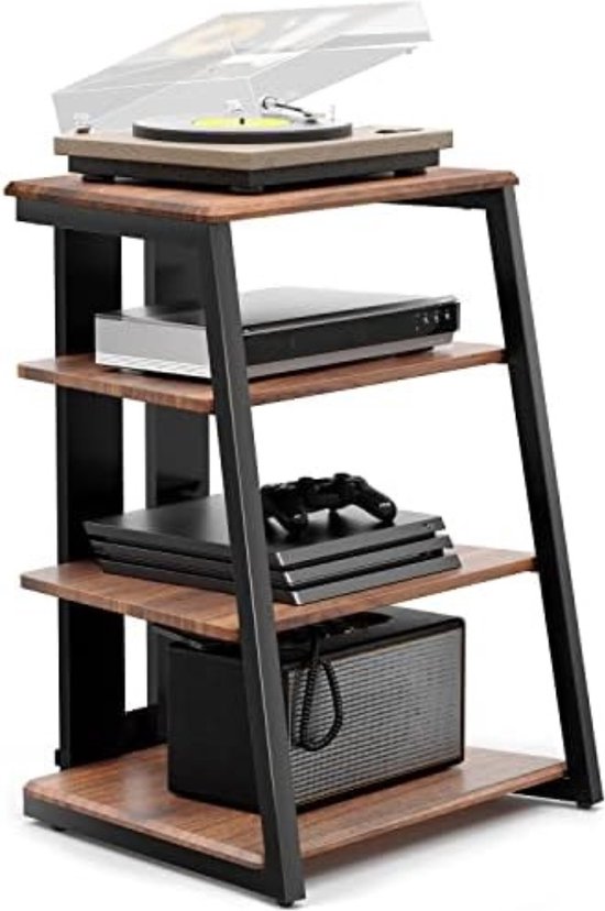 Platenspeler Meubel - Platenspeler Kast - Vinyl Kast - Walnoot - 24” x ...