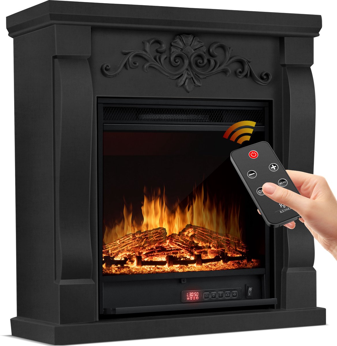 KESSER® Sfeerhaard Elektrisch Haard 1800W met LED Vlammen Dimbaar ...