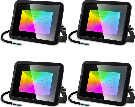 4X 20W RGB-schijnwerper Afstandsbediening RGB LED schijnwerper ...