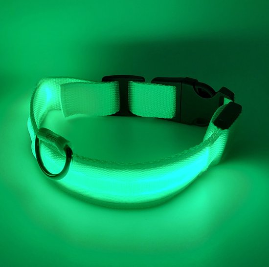 LED halsband hond | Maat XS | 28 - 38 cm | USB oplaadbaar | Groen ...