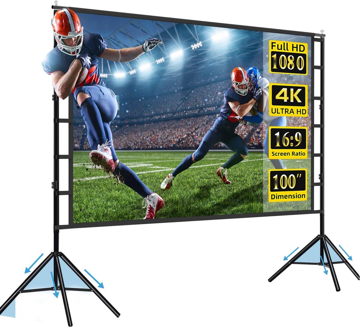 Projector Screen and Stand, Projector Screen 100 Inch 4k HD | bol.com