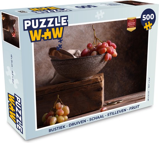 Puzzel Rustiek - Druiven - Schaal - Stilleven - Fruit - Legpuzzel ...