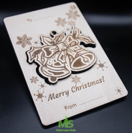 kerstkaart/ houten kerstkaart/ kerstkaarten/ gepersonaliseerde ...