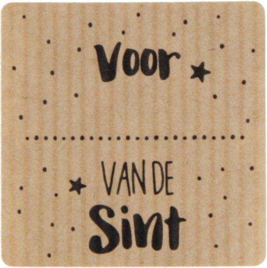 Sint stickers vierkant/ Sluitzegel | Voor ... van de Sint | Zwart ...