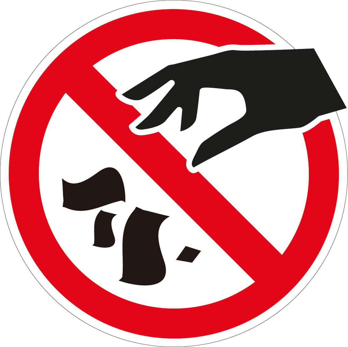 15 Stickers van 5 cm | Verboden vuil weg te gooien Ronde sticker | bol