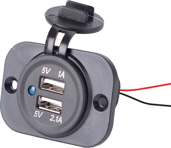 12V USB Autolader 2 Poorten - Complete set - 5V/3.1A - USB Stopcontact ...