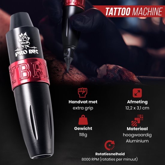 PRO INK® Professionele Tattoo Machine met 20 Naalden – Compleet ...