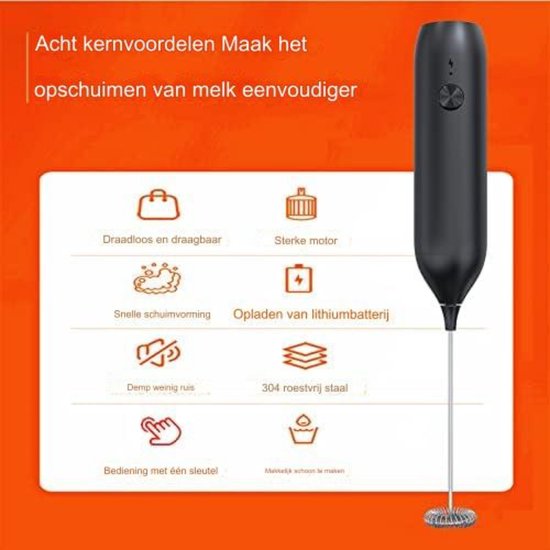 Opschuimer voor Melk - Melkopschuimer Electrisch - USB oplaadbare draagbare... | bol