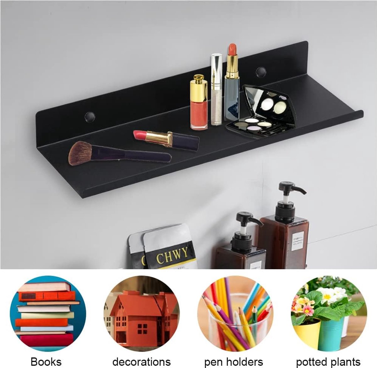 Zwevende planken, wandplanken, 30 cm, wandplank, voor woonkamer, hangplank, metalen... | bol