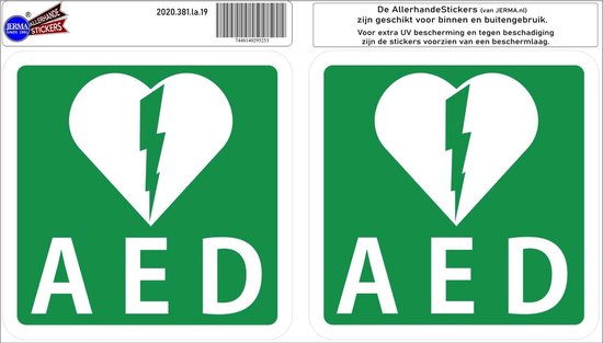 AED sticker set van 2 stuks. | bol