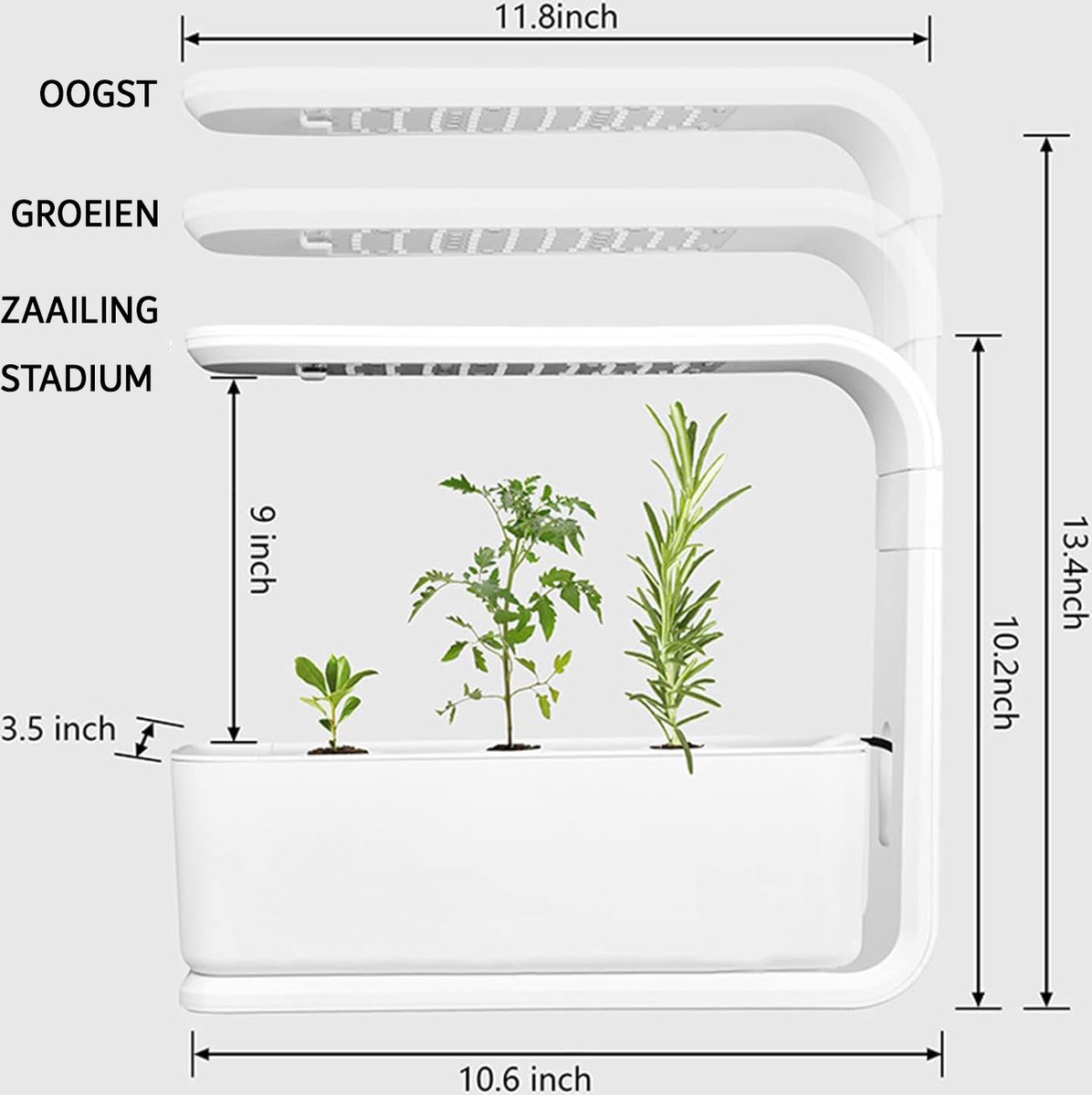 Kweekbak - Moestuin - Met LED Verlichting - Kweekset - 60 Groeilampen ...