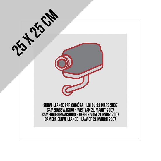 Pictogram/ plaatje (flexibel) | Camerabewaking Wetgeving maart 2007 | 25 x 25 cm |... | bol