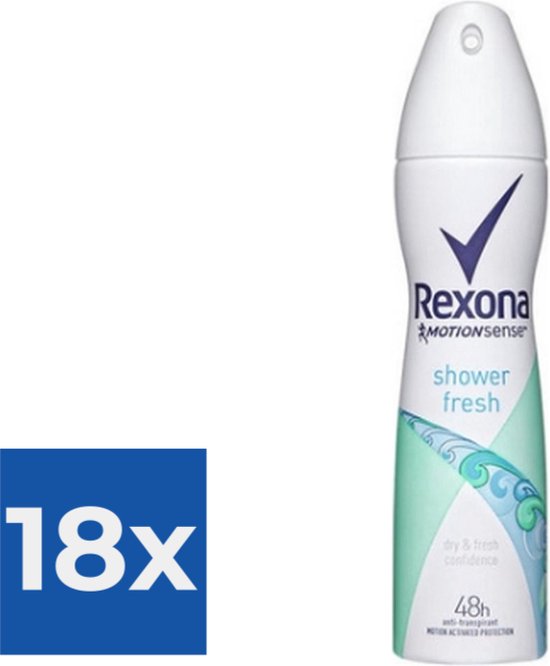 Rexona Deospray Women - Shower Fresh - Voordeelverpakking 18 stuks | bol