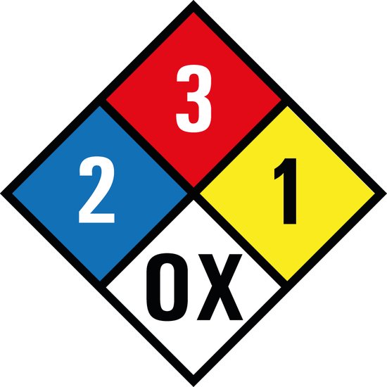 Gevaren diamant NFPA 704 bord 250 x 250 mm | bol