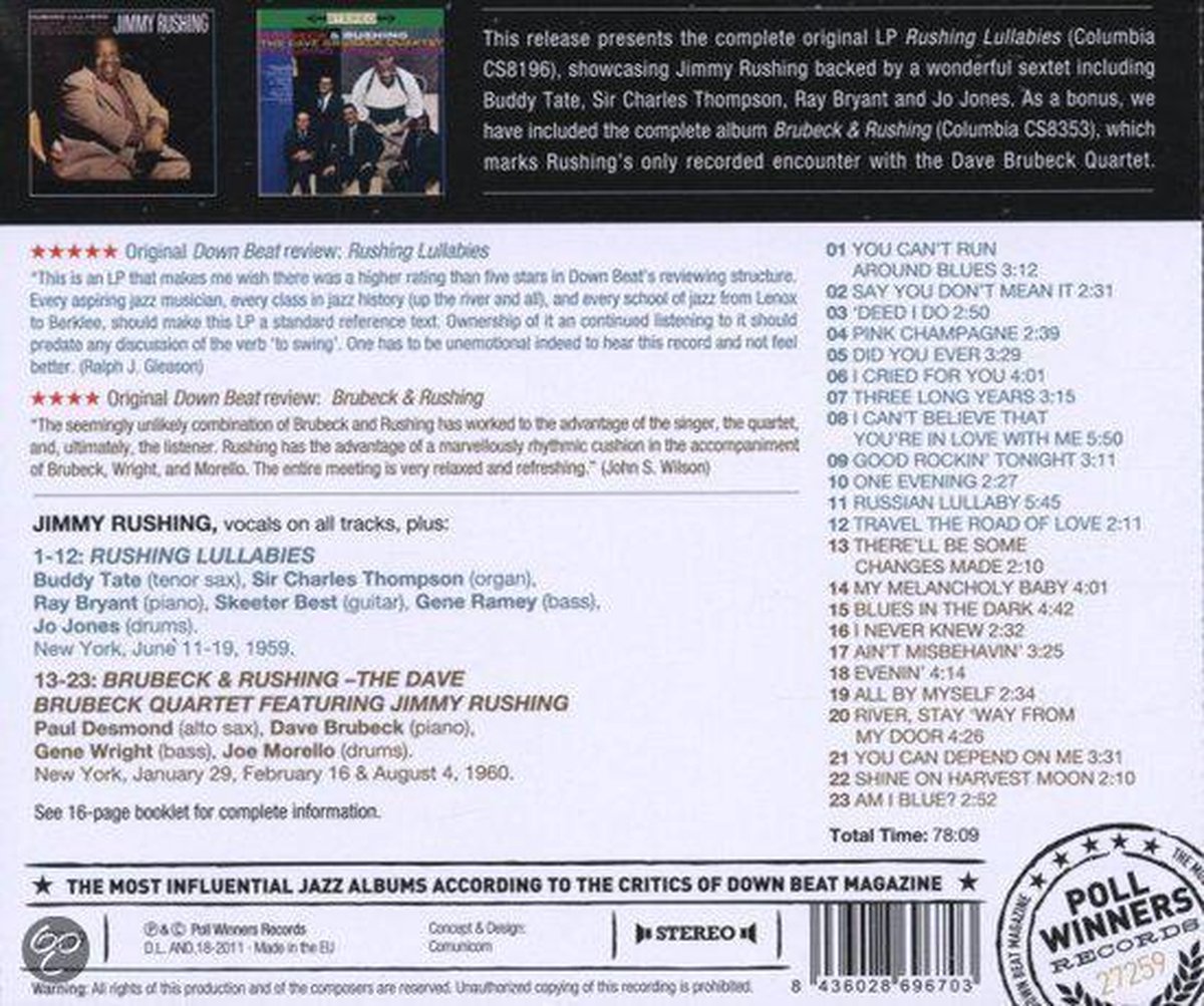 Rushing Lullabies/brubeck & Rushing, Jimmy Rushing | CD (album ...