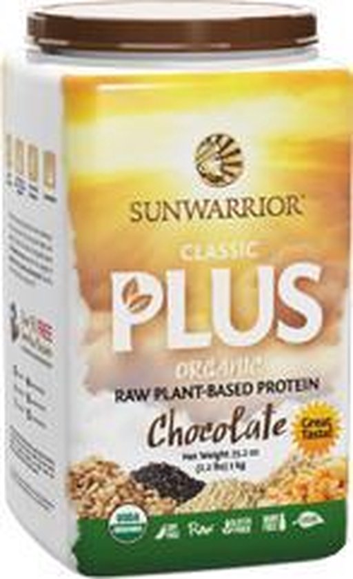 Sunwarrior - Chocolade Proteine Poeder classic plus – 1kg | bol