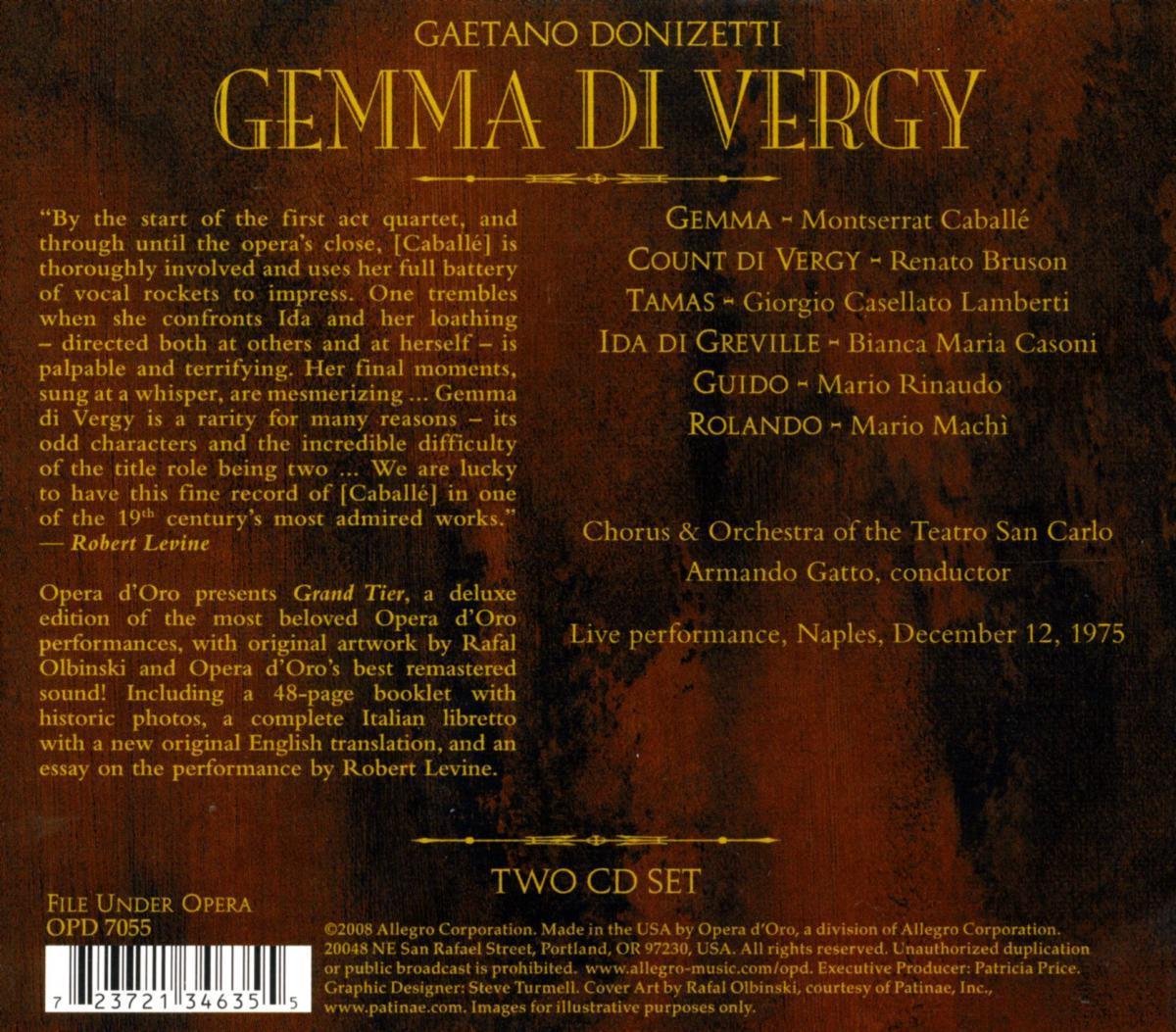 Montserrat Caballe / Renato Bruson / Giorgio Case - Gemma Di Vergy ...