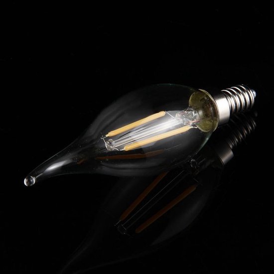 C35 E12 2W dimbaar wit licht LED Filament lamp 2 LEDs 150 LM Retro energiebesparing... | bol.com