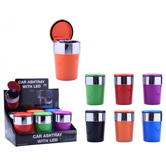 Universele asbak voor in de auto - Asbak met LED - Auto asbak ...