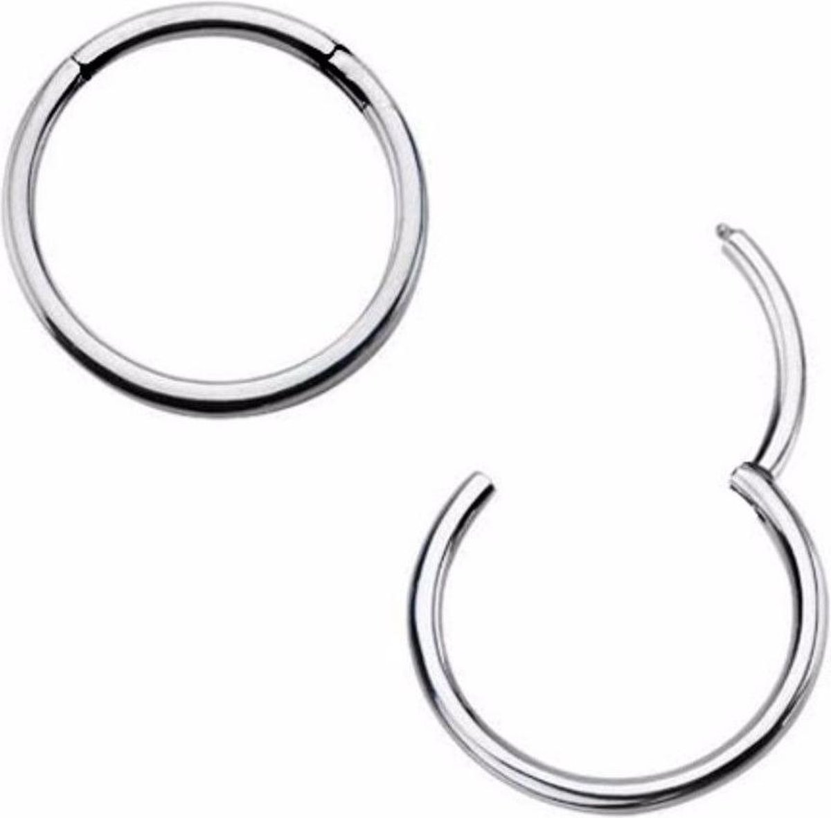 Click ring piercing sieraad. Hoge kwaliteit titanium, 10mm (1,2mm dikte ...