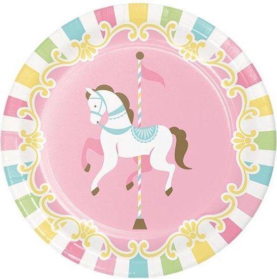 Creative Converting - Carousel Horses Dessert Borden - Roze - 8 stuks ...