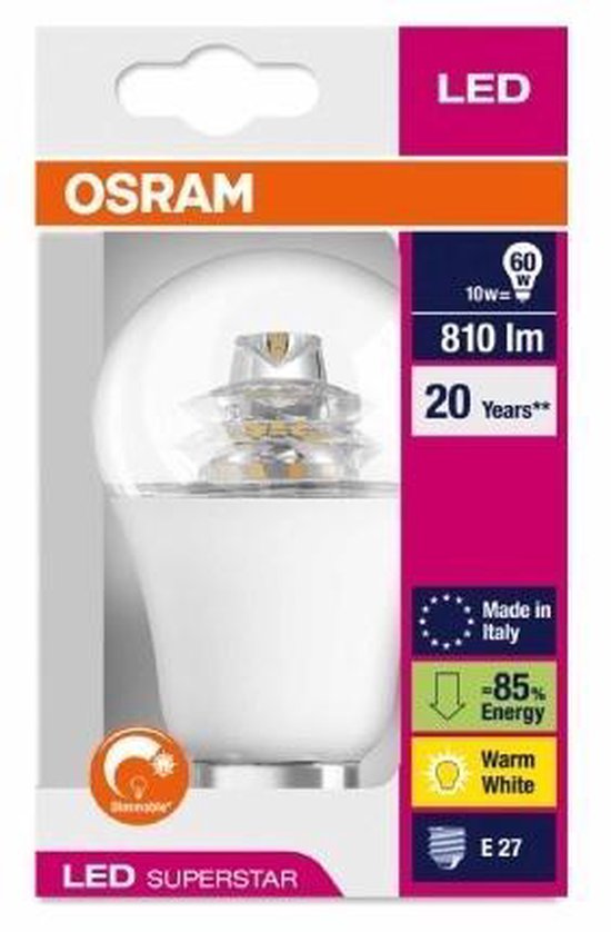 Osram LED Superstar Classic A advanced LED-lamp Warm wit 2700 K 10 W E27 | bol