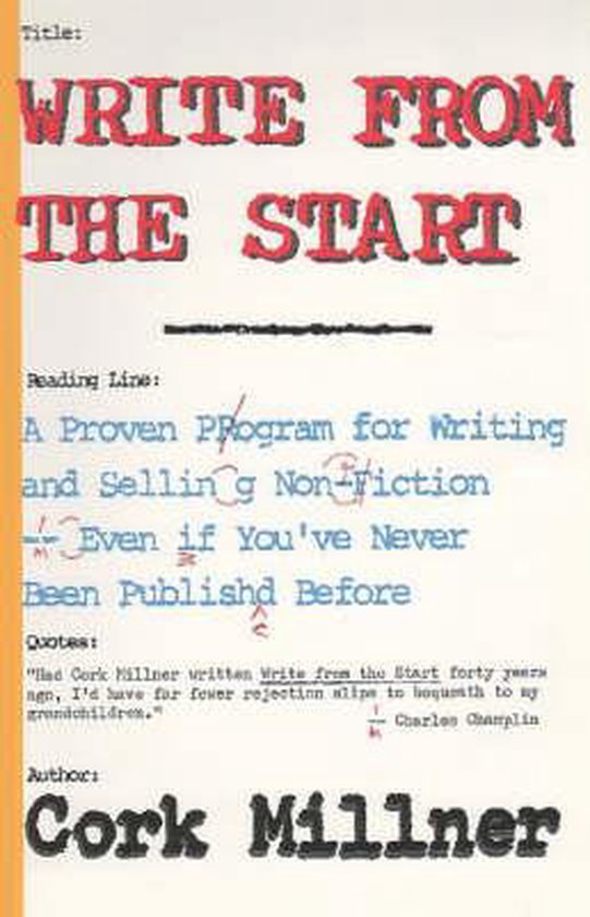 Write from the Start | 9781931391108 | Cork Millner | Boeken | bol