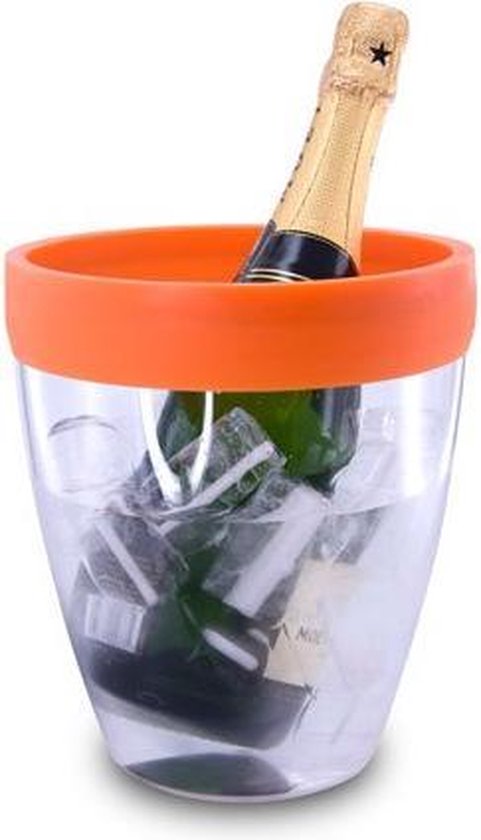 Pulltex ICE BUCKET Silicone transparant + oranje rand | bol