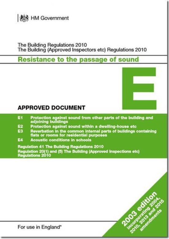 Approved Document E, Hm Government | 9781859466162 | Boeken | bol.com