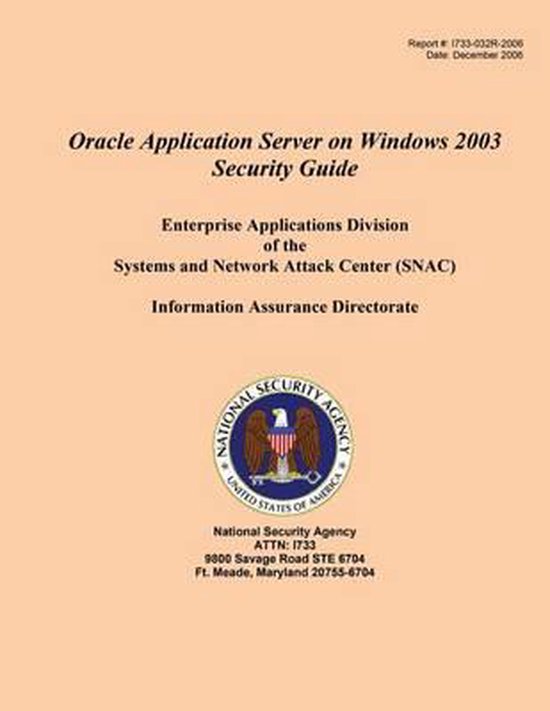 Oracle Application Server on Windows 2003 Security Guide ...
