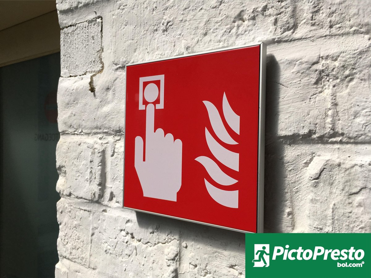 PICTOGRAM deluxe - BRANDMELDKNOP incl ALU KADER - 15x15cm | bol.com