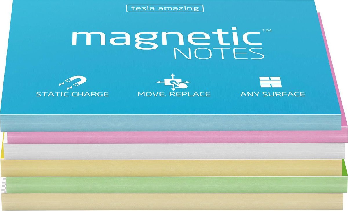 Magnetic Notes - diverse klassieke kleuren - 6 stuks - maat M | bol.com