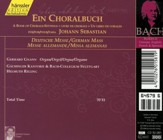 Gerhard Gnann, Gächinger Kantorei Stuttgart, Bach-Collegium Stuttgart ...