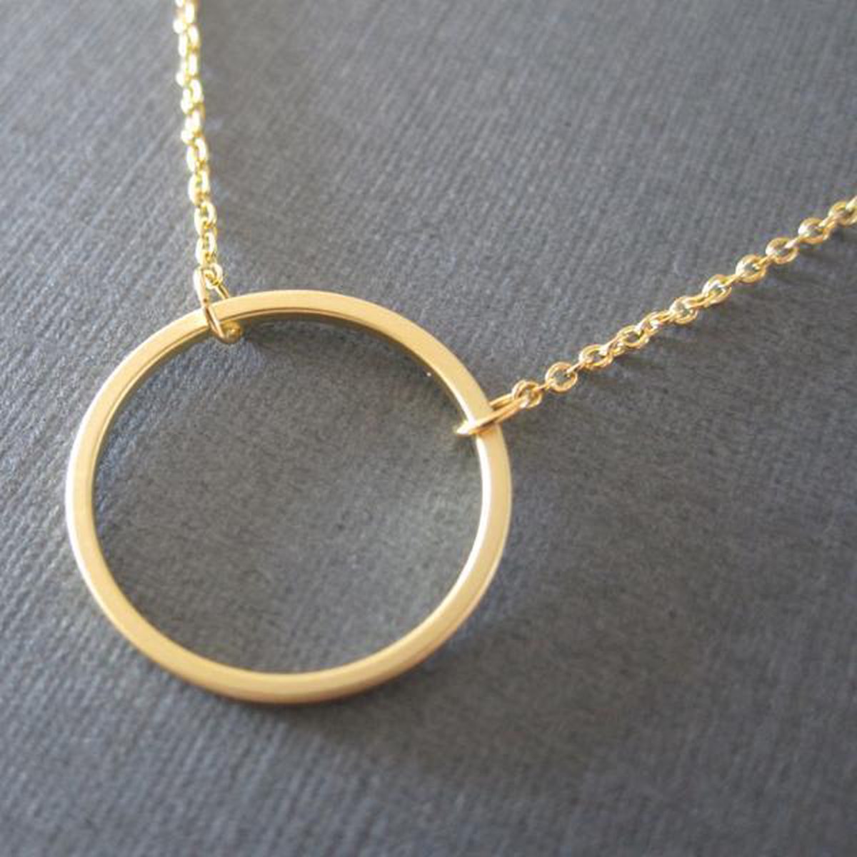 Fate Jewellery Ketting FJ477 – Cirkel – 925 Zilver, Goud verguld – 45cm ...