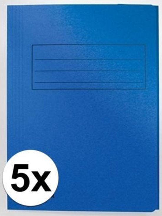 5x dossiermappen 24 x 35 cm blauw | bol.com