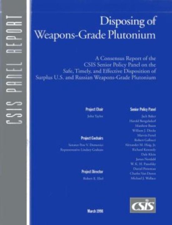 Disposing of Weapons-Grade Plutonium, John Taylor | 9780892063369 ...