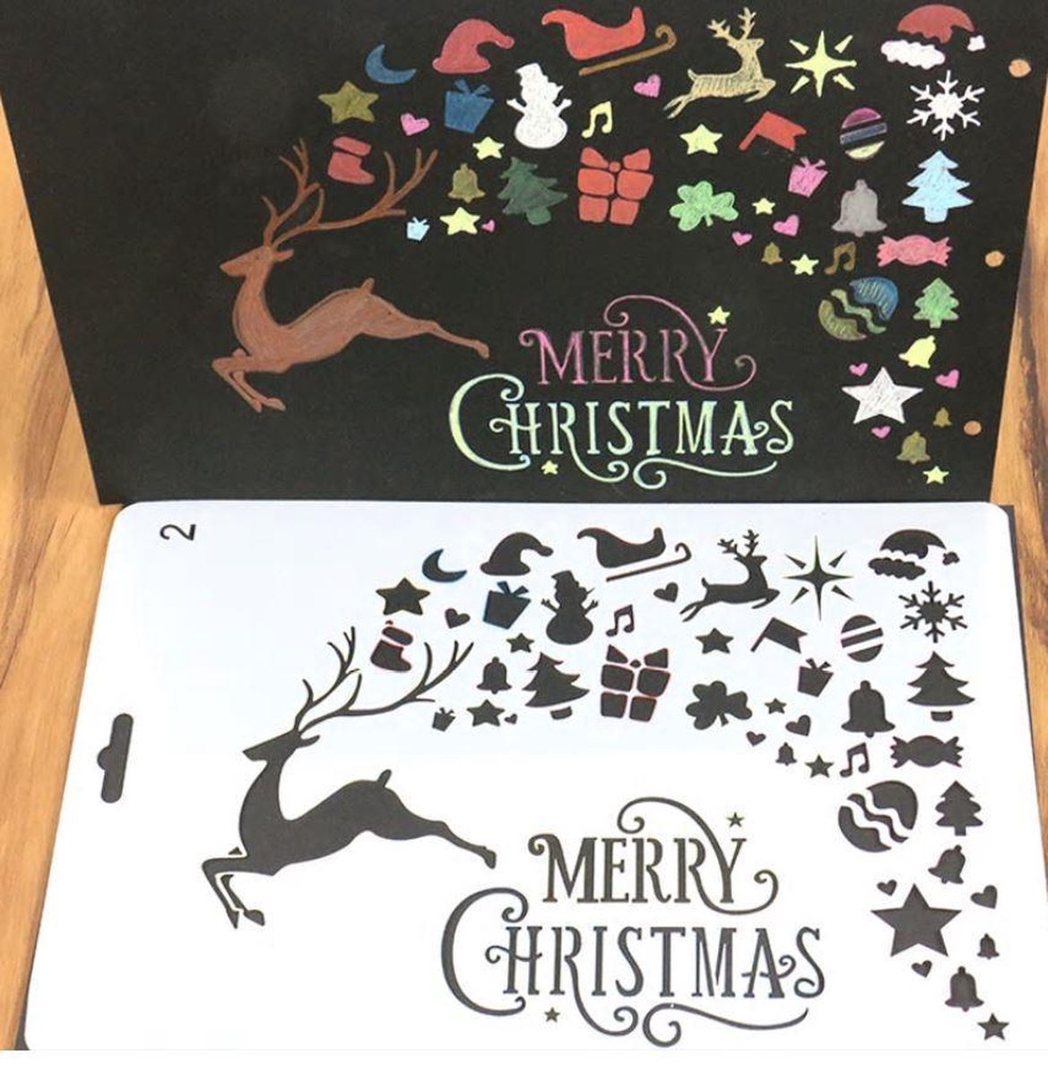 sjabloon Merry Christmas Kerst kunststof 16 x 27 cm | bol