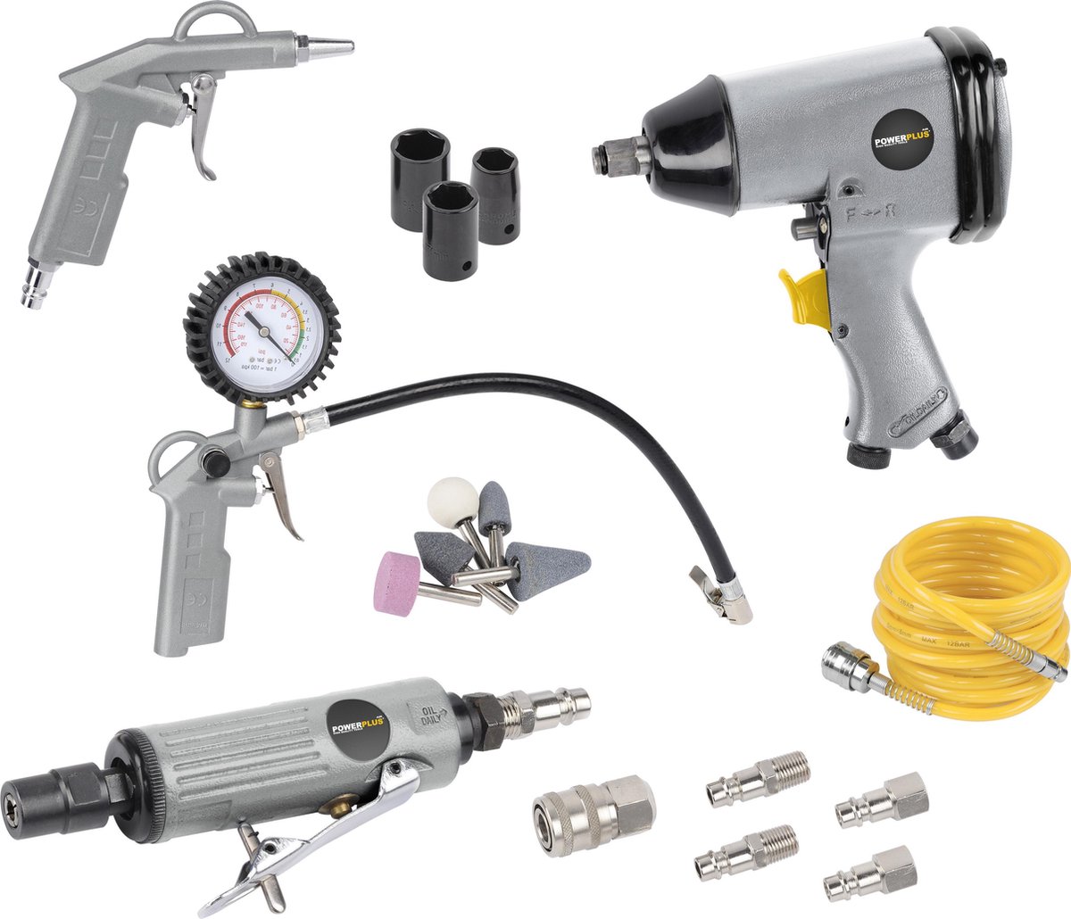Powerplus POWAIR0021 Pneumatische basisset - 5 delig - Incl ...