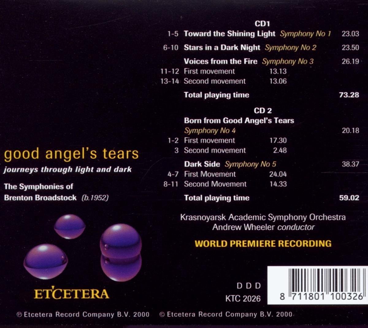 Broadstock: Good Angel's Tears - Complete Symphonies / Wheeler et al, B ...