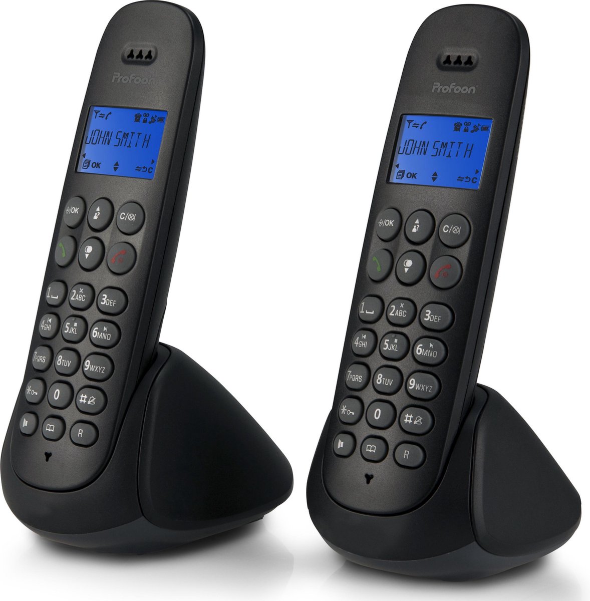 Profoon PDX-315 DUO DECT telefoon met antwoordapparaat duo, zwart ...