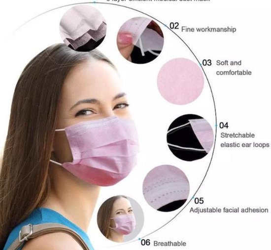Mondmasker - Mondkapje - Masque facial - Face mask / Roos - Rose - Roze ...