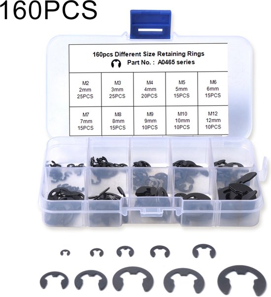 160 STKS Auto E-vorm borgring snapring assortiment borgringen | bol.com