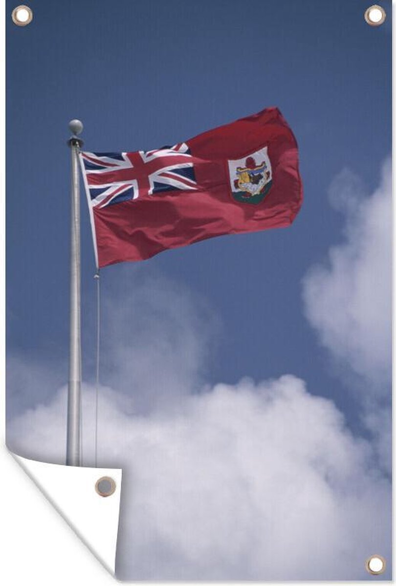 Muurdecoratie Vlag van Bermuda aan paal - 120x180 cm - Tuinposter ...