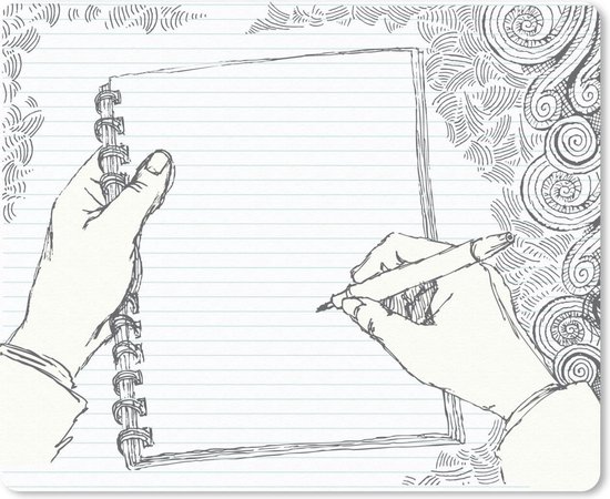 Muismat Schrijven illustratie - Illustratie van iemand die in een ...