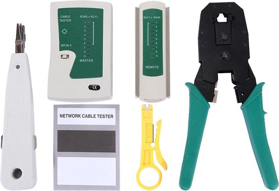5 in 1 Netwerk UTP kabel Tester set in etui - RJ45/RJ12/RJ11/Cat5/Cat5e ...