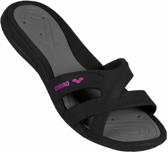 Arena Athena Slippers - Maat 40 - Vrouwen - zwart/ roze | bol.com
