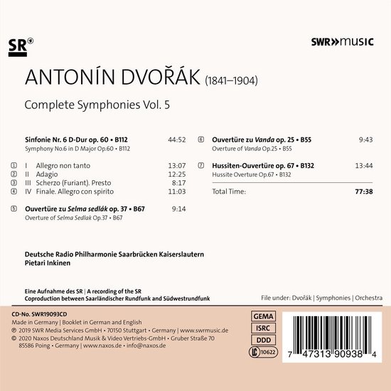 Deutsche Radio Philharmonie - Pietari Inkinen - Antonin Dvorak: Symphony No. 6 (CD),... | bol