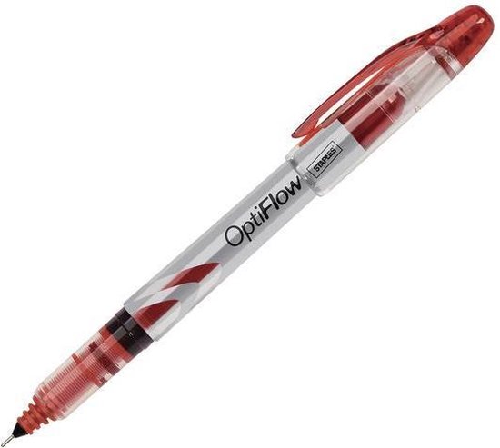Staples Rolschrijver Optiflow Rood (pak 10 stuks) | bol.com